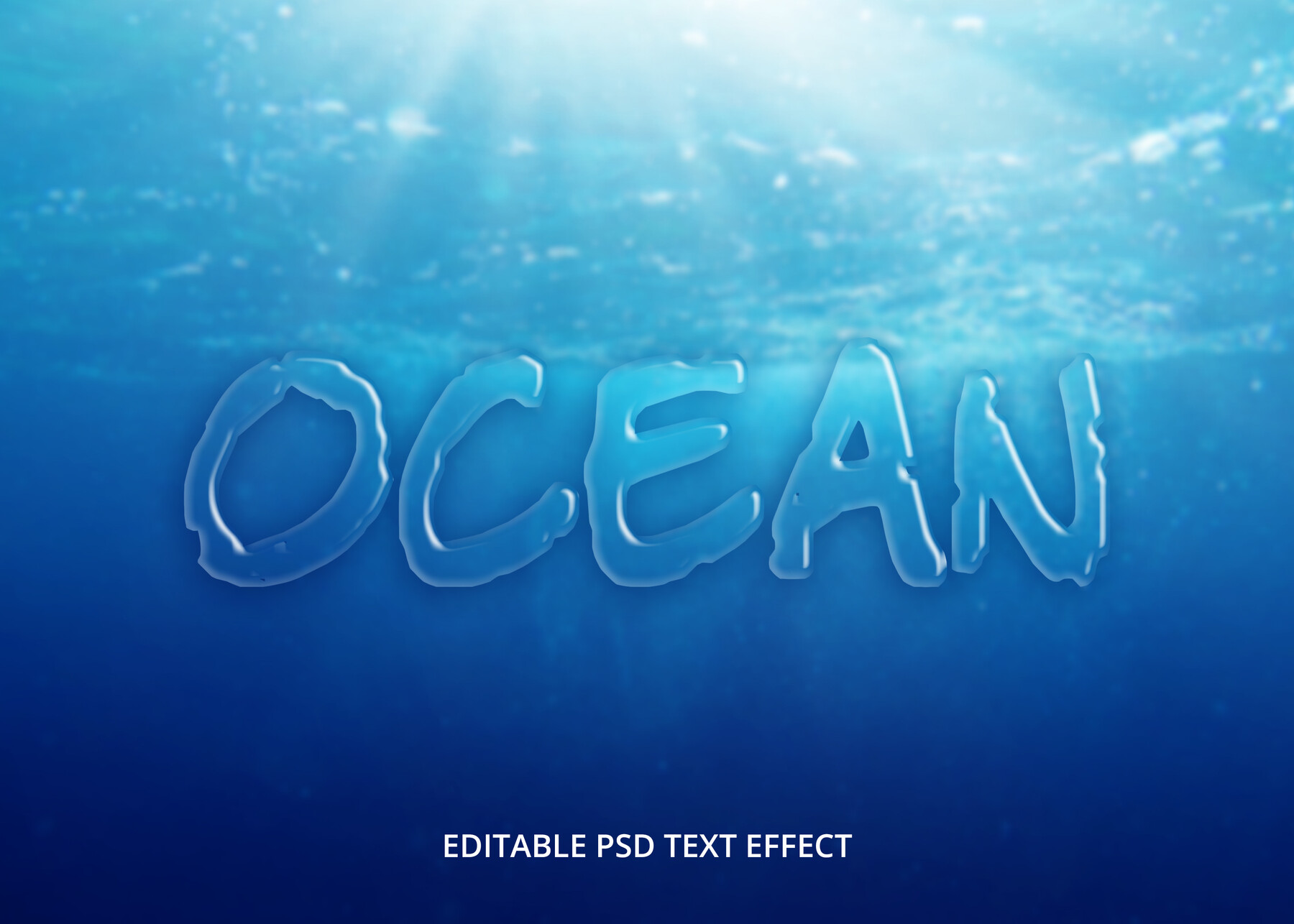 ArtStation - Ocean. PSD fully editable text effect. Layer style PSD ...