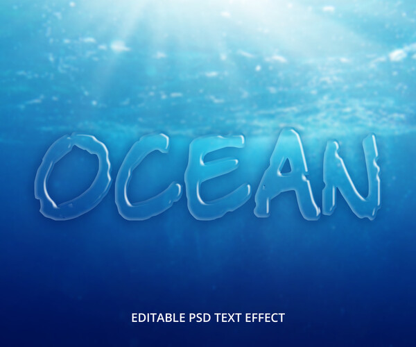 ArtStation - Ocean. PSD fully editable text effect. Layer style PSD ...