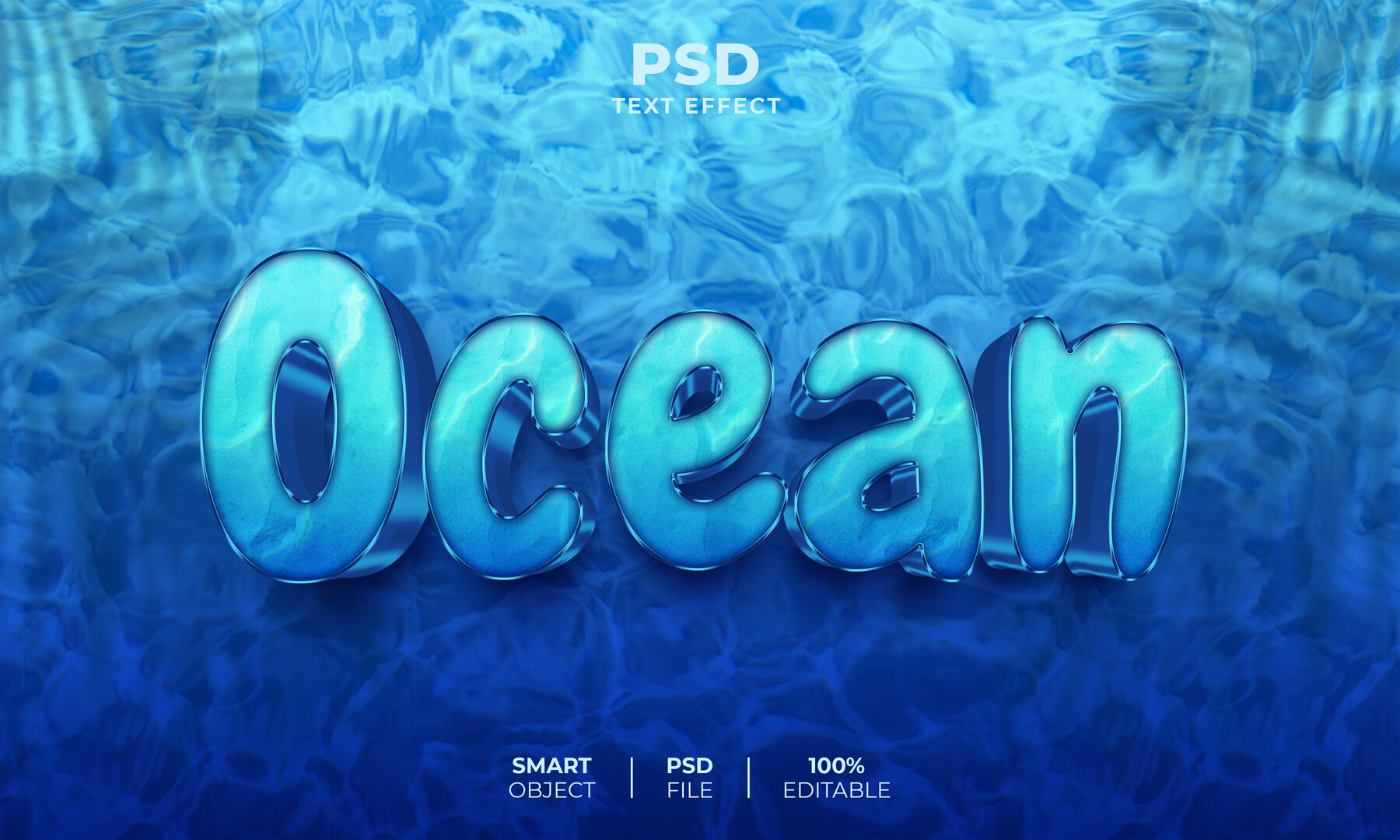 ArtStation - Ocean. PSD fully editable text effect. Layer style PSD ...