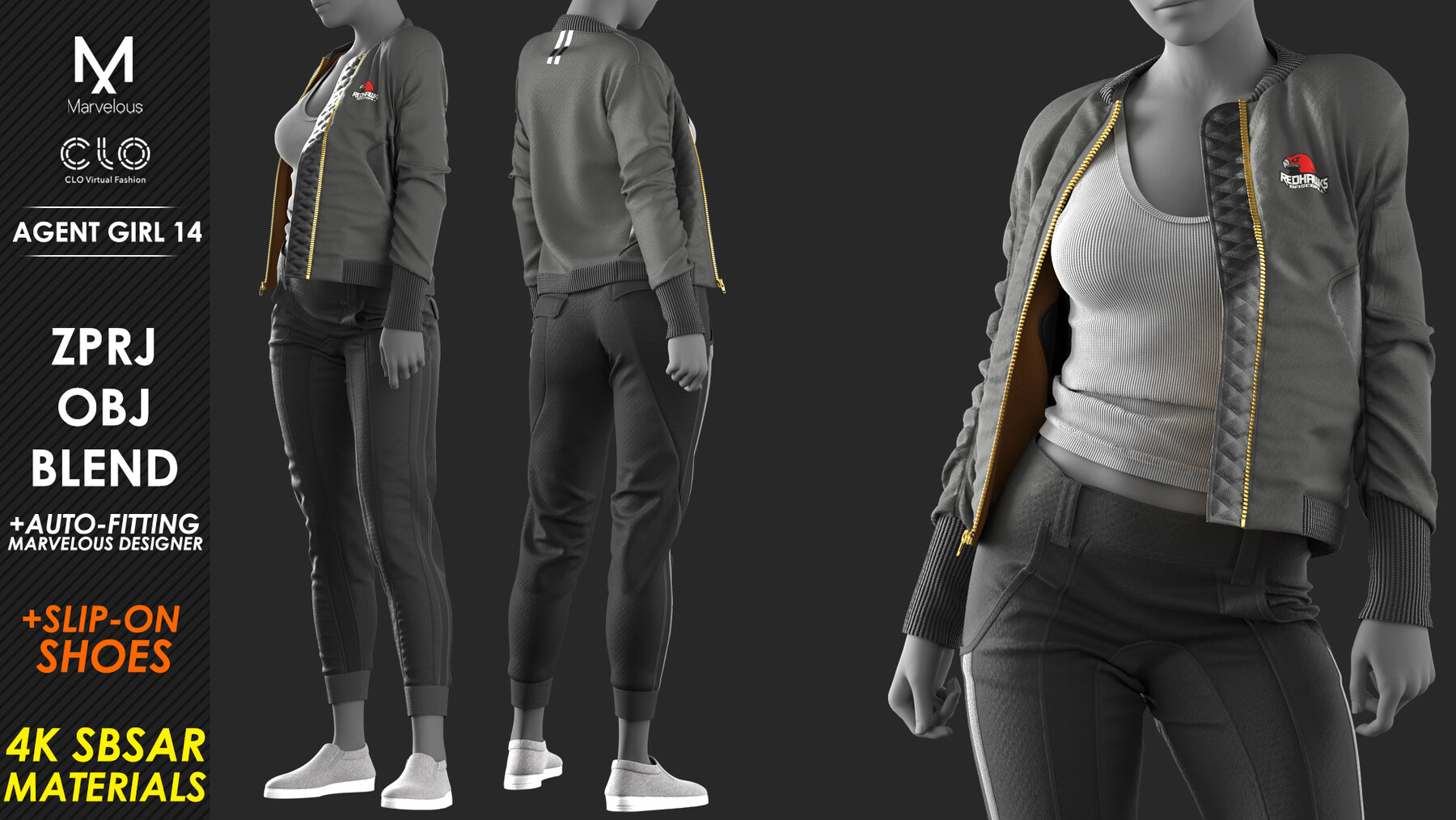 ArtStation - Agent Girl 14 - Marvelous / CLO Project file | Game Assets