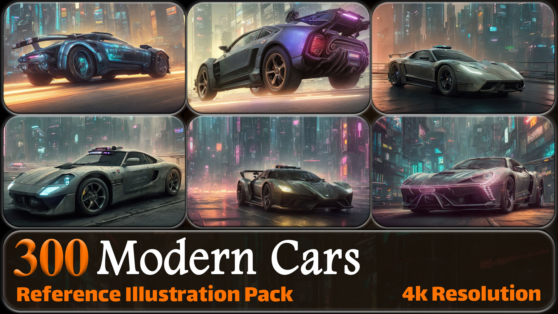 ArtStation - 300 Modern Cars Reference Pack | 4K | v.1 | Artworks