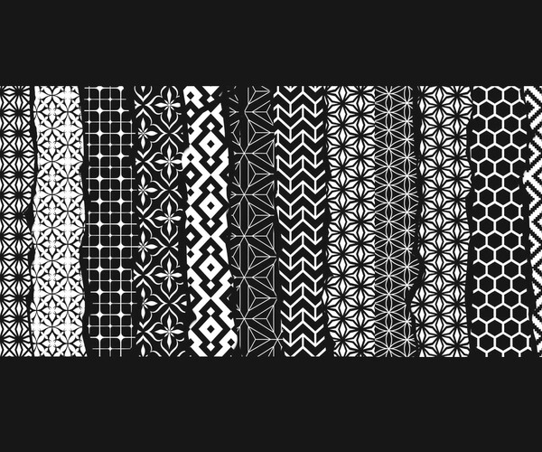 ArtStation - 1025+ Geometry and Pattern Procreate Brushes | Brushes