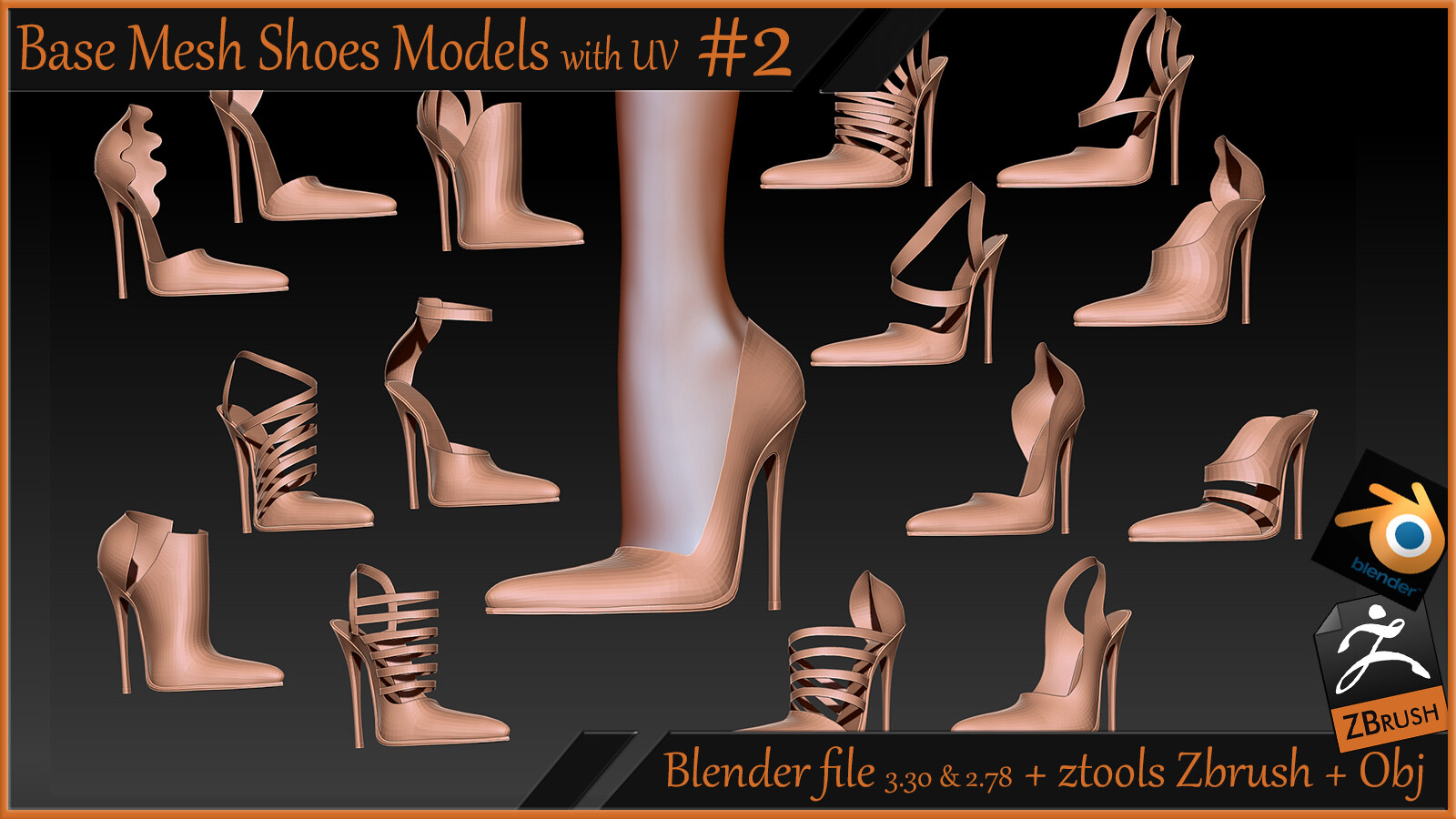 ArtStation - Base Mesh Shoes models #2 | Resources