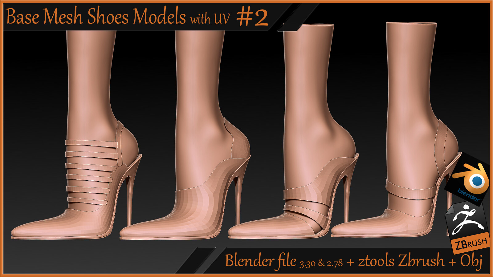 ArtStation - Base Mesh Shoes models #2 | Resources