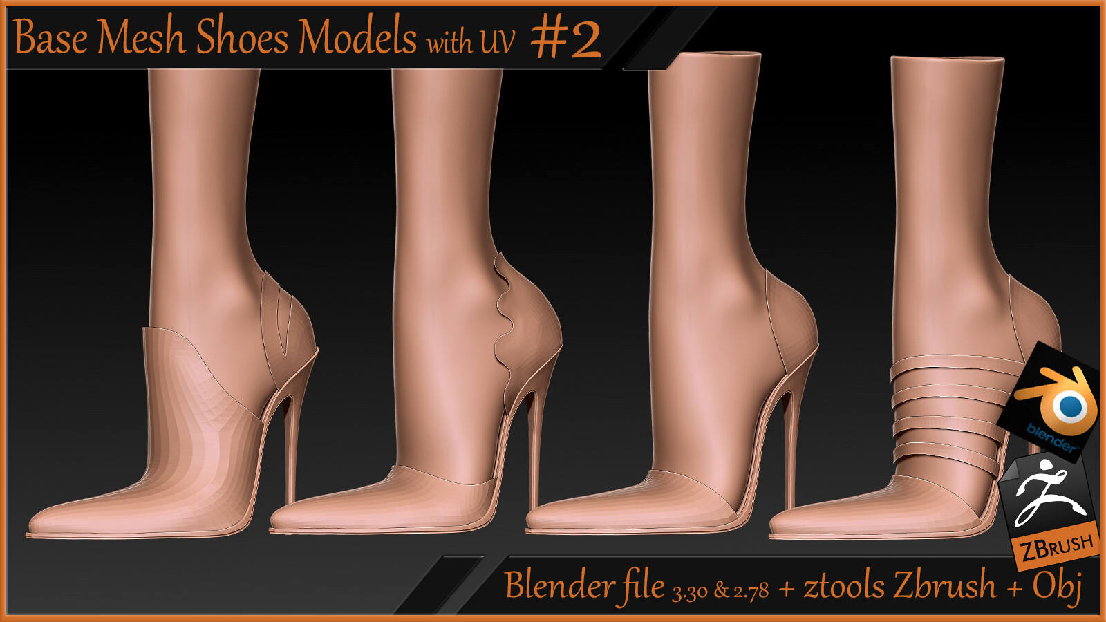 ArtStation - Base Mesh Shoes models #2 | Resources