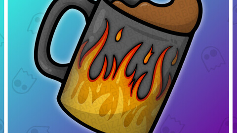ArtStation - Twitch Emote: Flame Coffee Mug | Artworks