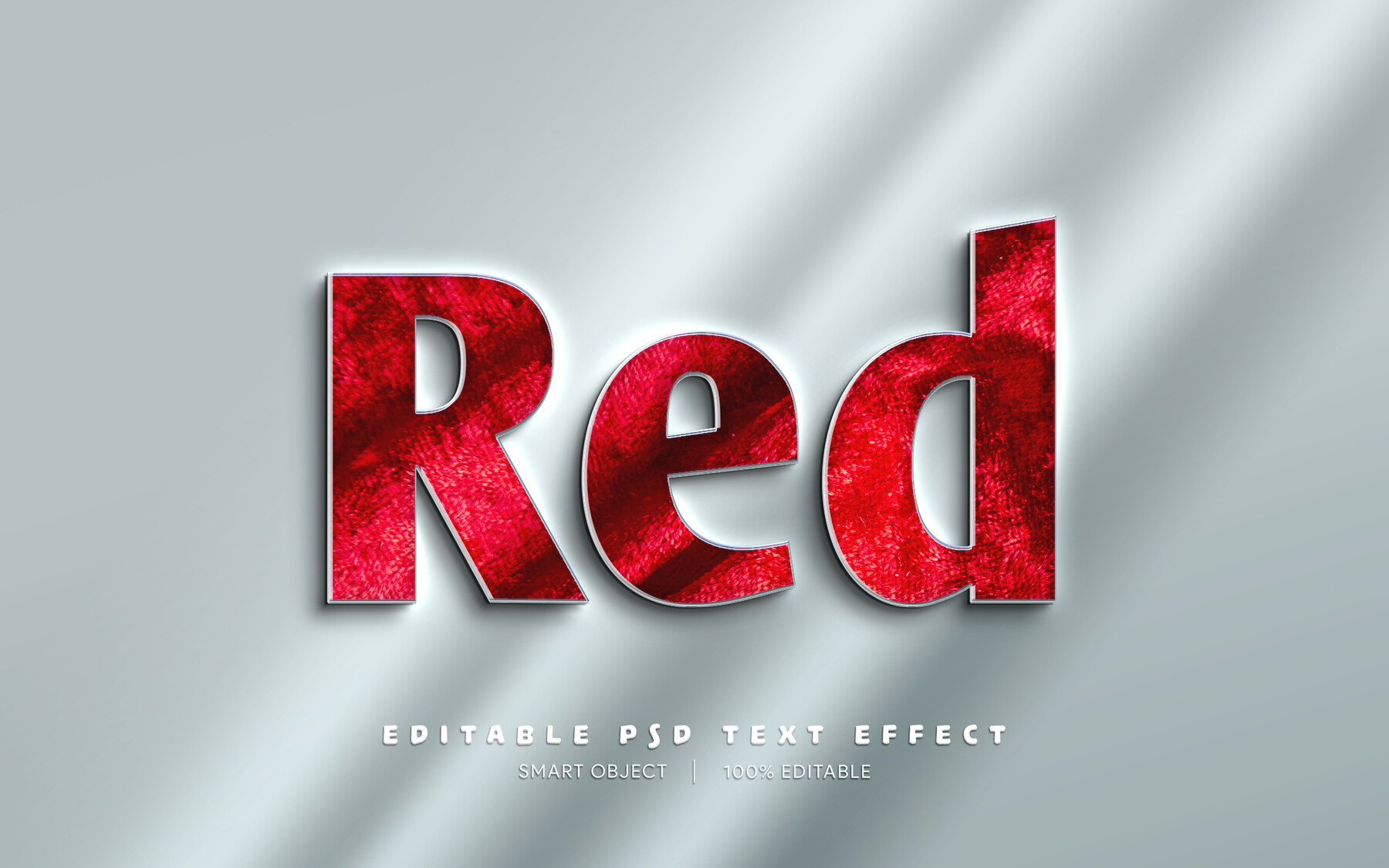 ArtStation - 3D Red PSD fully editable text effect. Layer style PSD ...