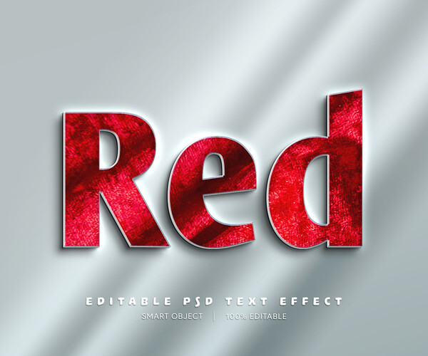 ArtStation - 3D Red PSD fully editable text effect. Layer style PSD ...