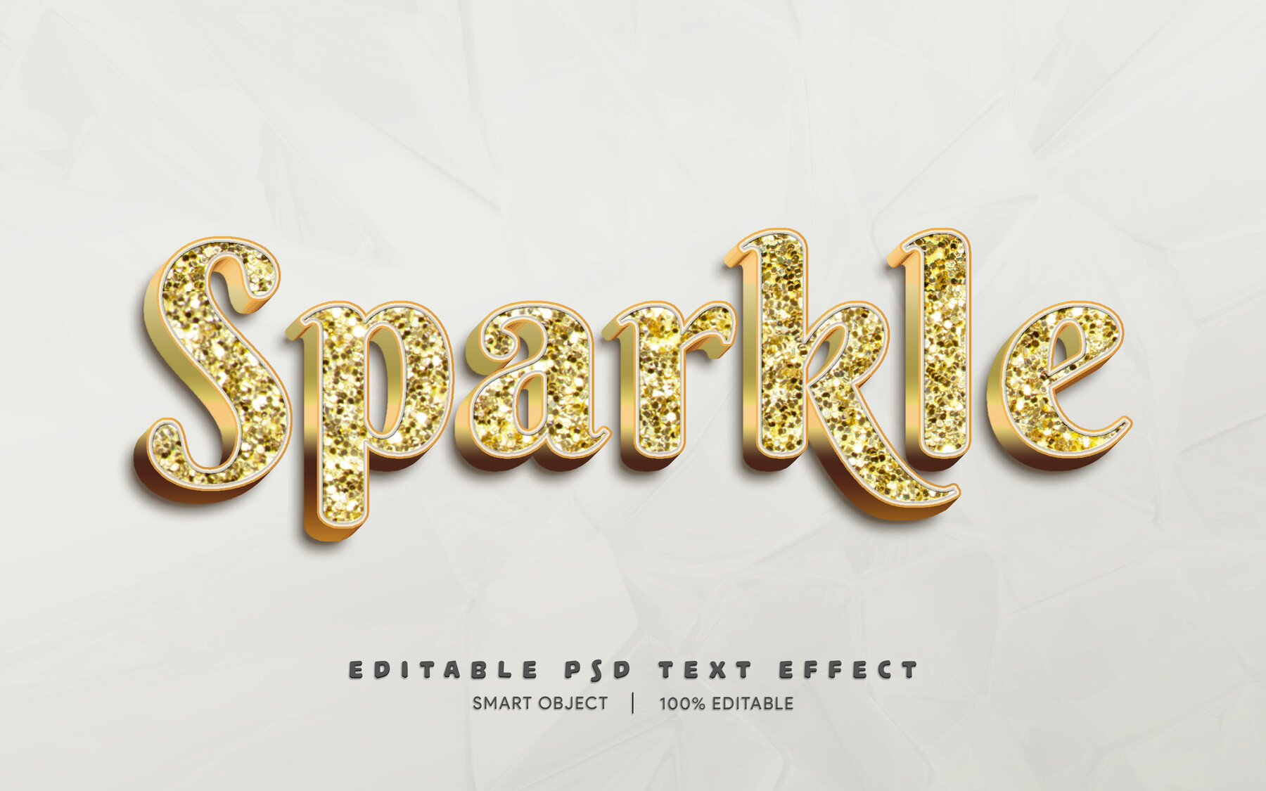 ArtStation - 3D Sparkle. PSD fully editable text effect. Layer style PSD mockup template. | Artworks