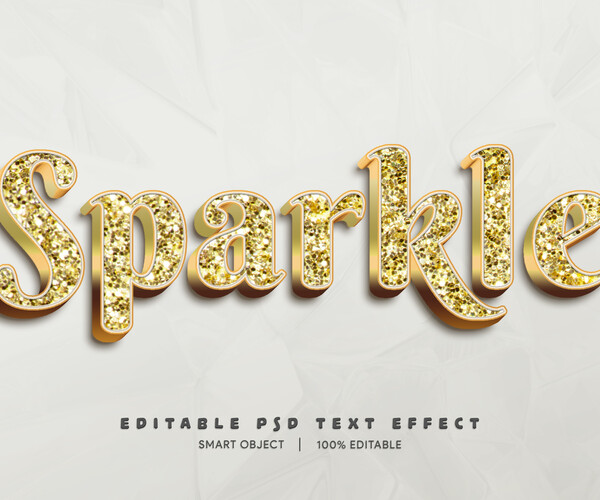 ArtStation - 3D Sparkle. PSD fully editable text effect. Layer style ...