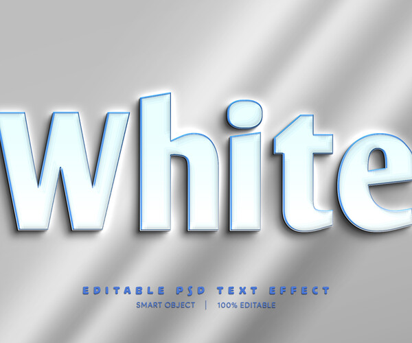 ArtStation - 3D White. PSD fully editable text effect. Layer style PSD ...