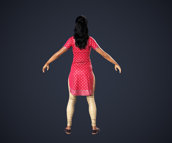 ArtStation - Indian Girl Rigged Low poly | Game Assets