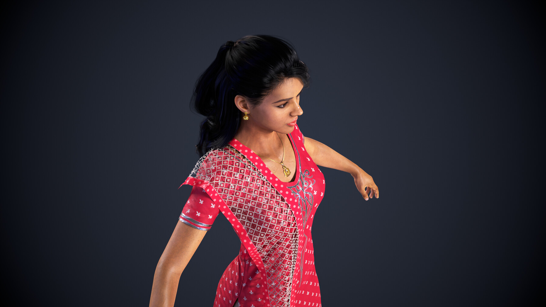 ArtStation - Indian Girl Rigged Low poly | Game Assets