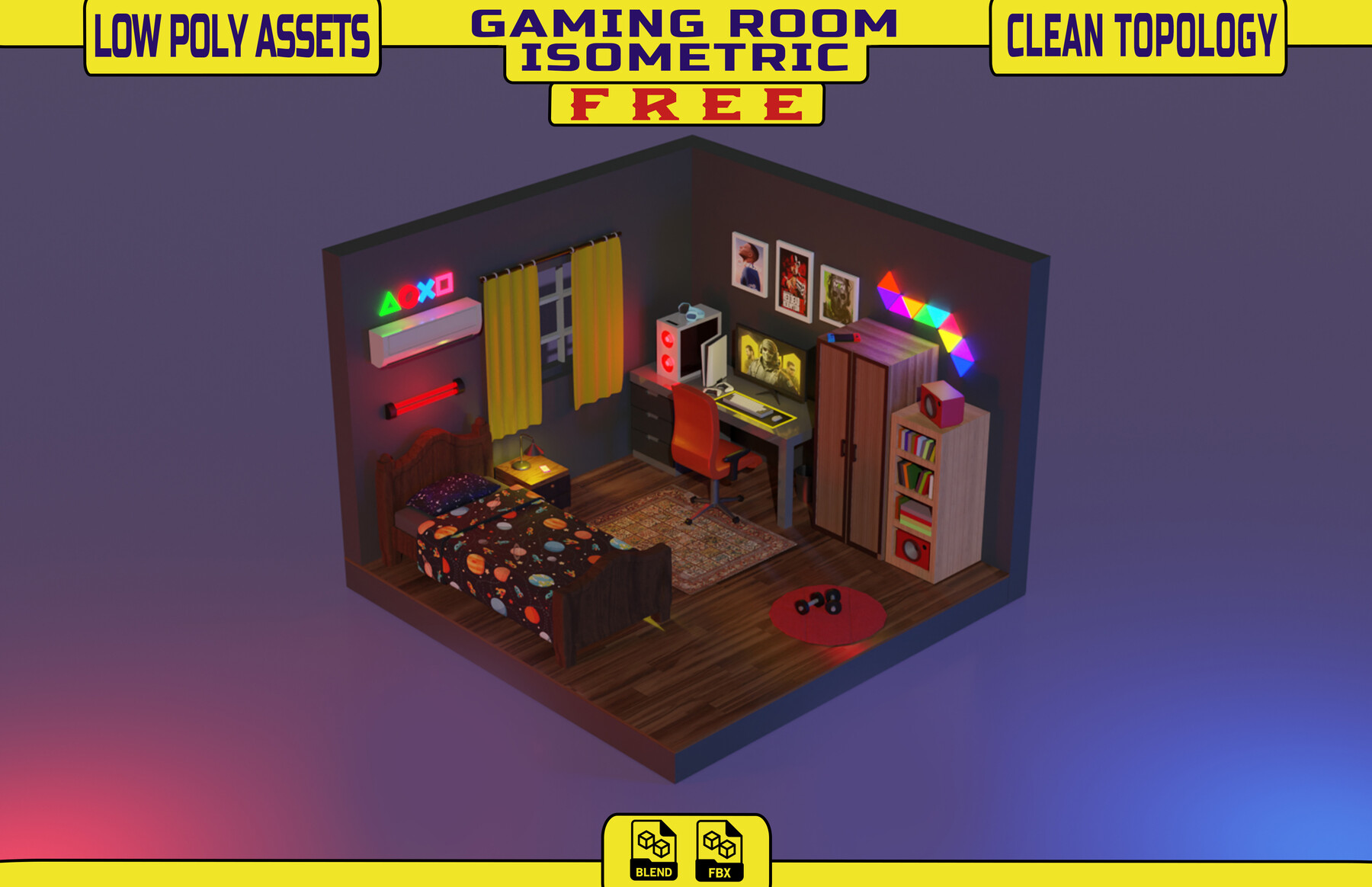 ArtStation - ISOMETRIC GAMING ROOM | Game Assets