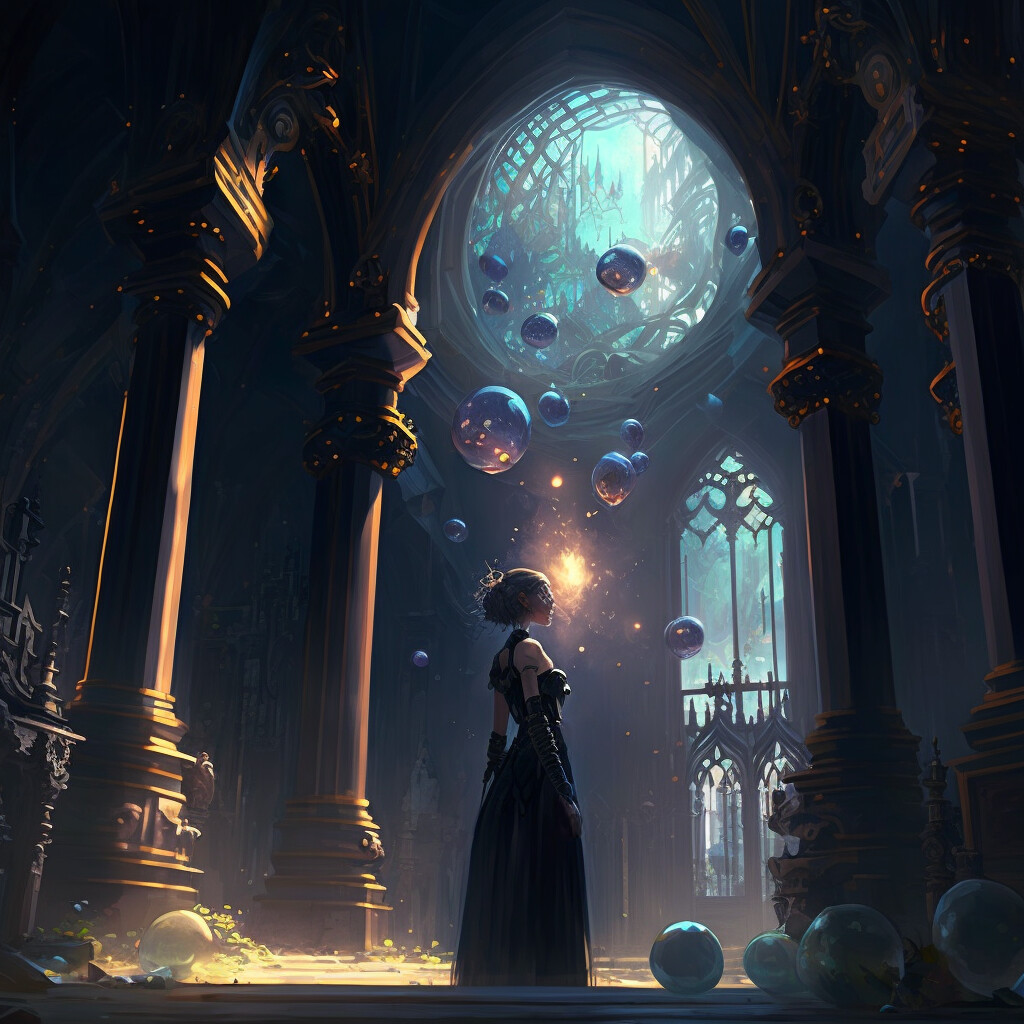 ArtStation - Gothic Elegance: Young Woman in Black Dress and Pearls 1 ...