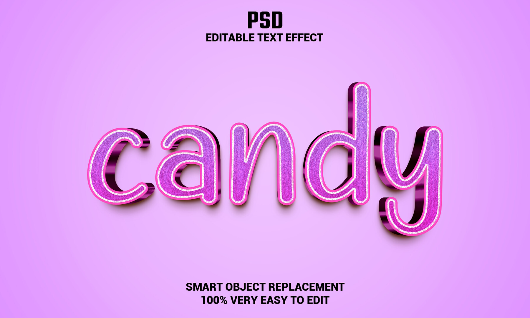 ArtStation - 3D Candy. PSD fully editable text effect. Layer style PSD ...