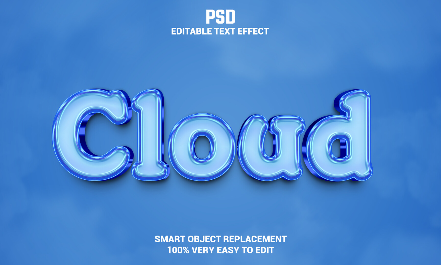 ArtStation - 3D Cloud. PSD fully editable text effect. Layer style PSD ...
