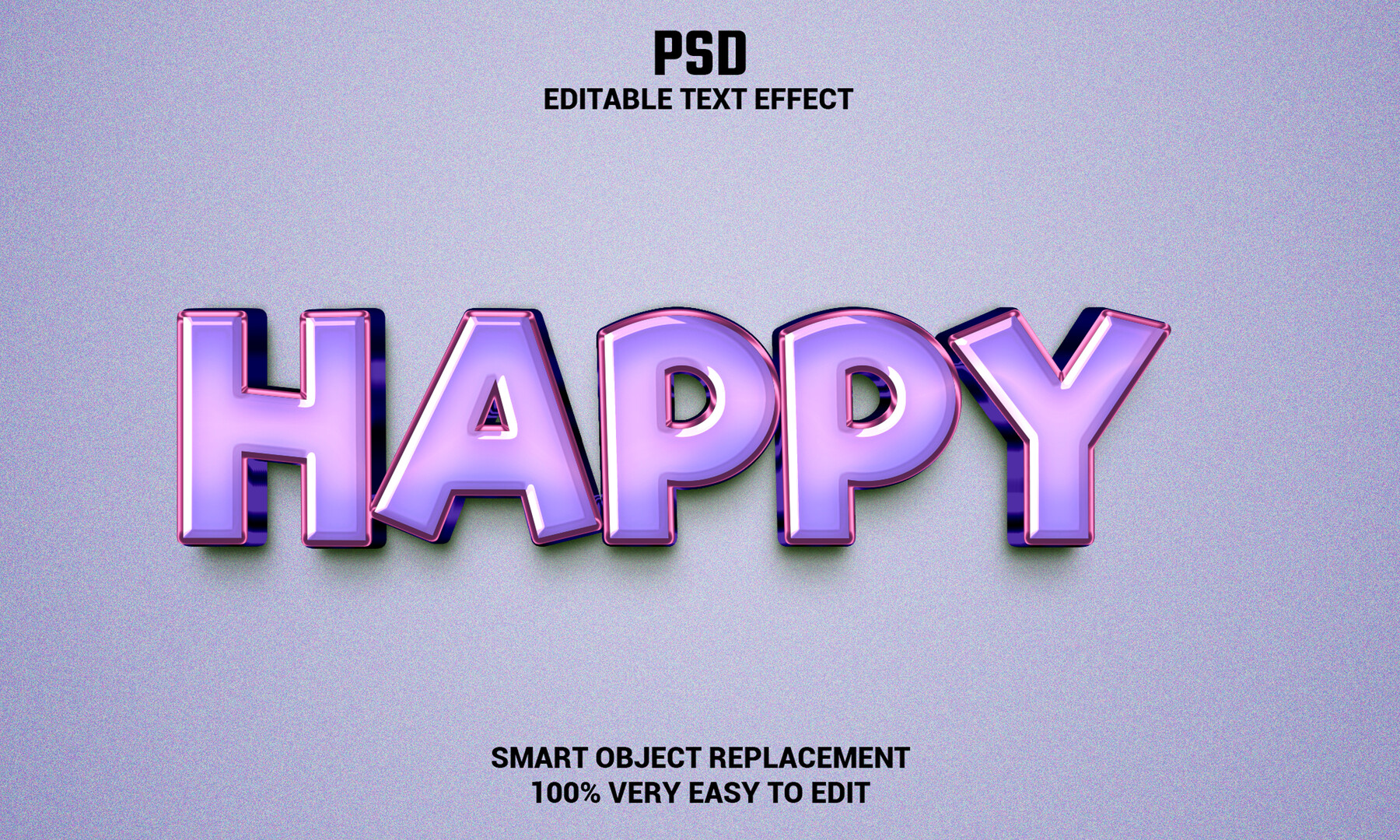 ArtStation - 3D Happy. PSD fully editable text effect. Layer style PSD ...
