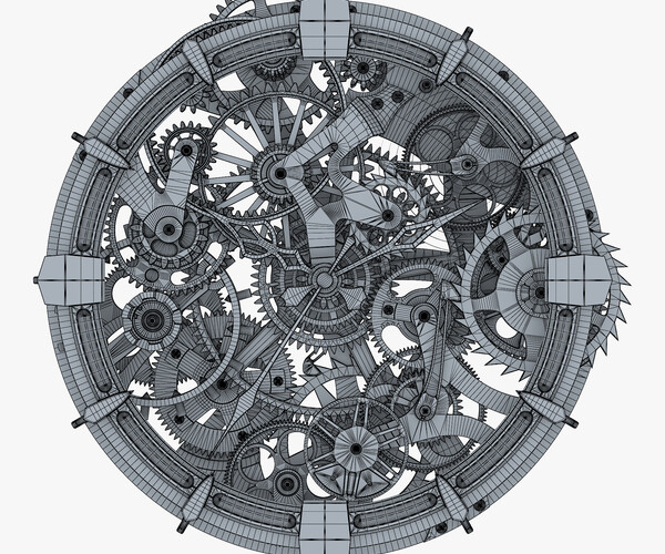 ArtStation - Clock Mechanism With Gears v 2 | Resources