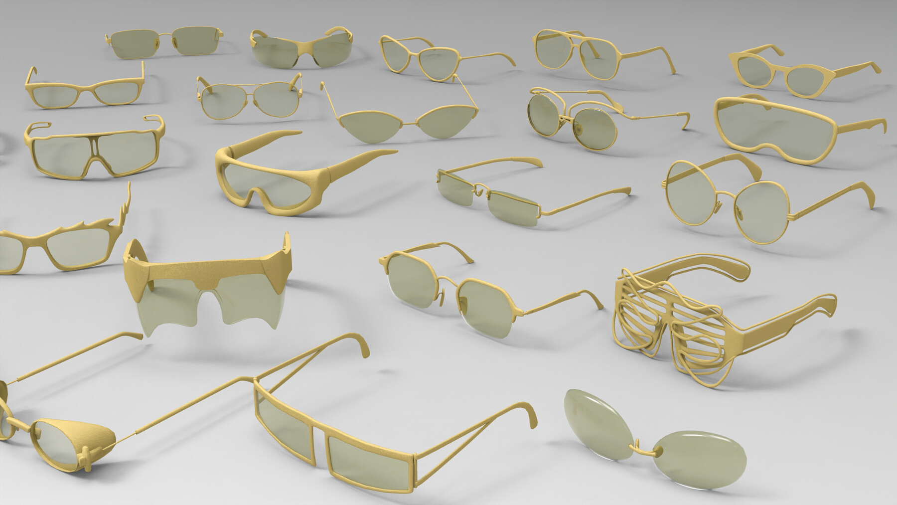 ArtStation - 25 basemesh glasses collection | Resources