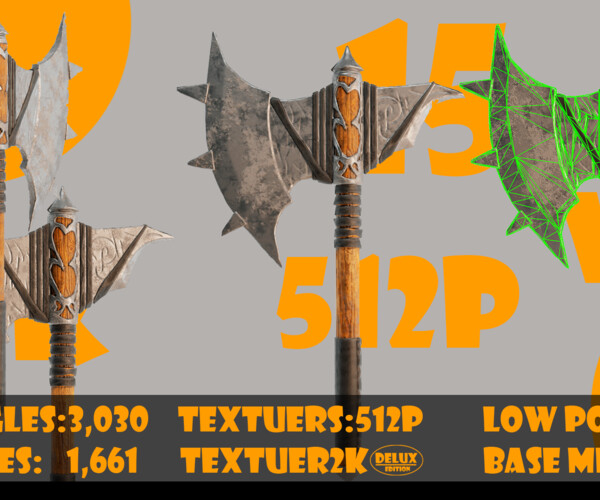 ArtStation - Axe collection-game assets-vol 02 | Game Assets