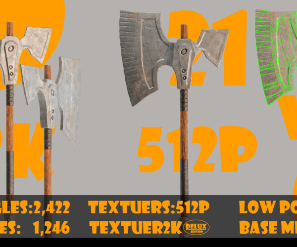 ArtStation - Axe collection-game assets-vol 02 | Game Assets