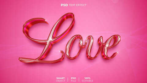 ArtStation - 3D Love. PSD fully editable text effect. Layer style PSD ...