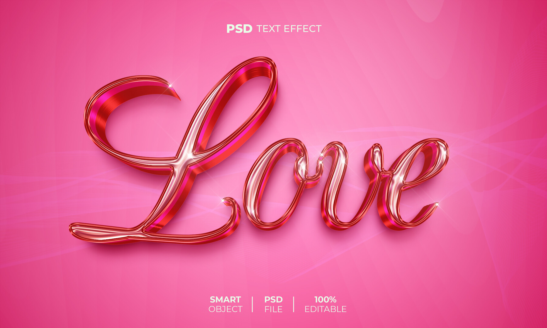 ArtStation - 3D Love. PSD fully editable text effect. Layer style PSD ...