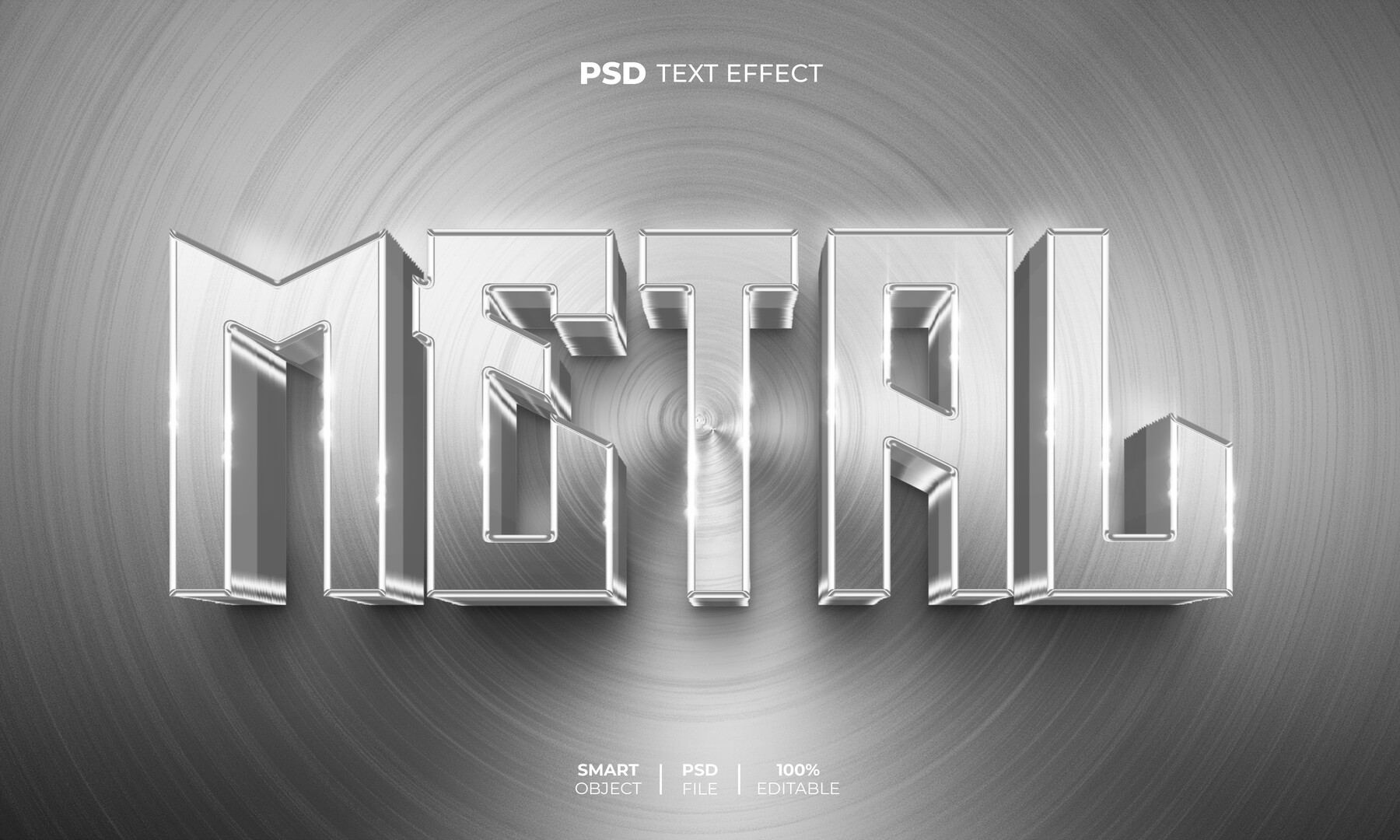 ArtStation - 3D Metal. PSD fully editable text effect. Layer style PSD ...