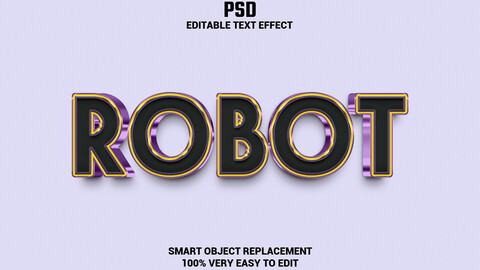 ArtStation - 3D Robot. PSD fully editable text effect. Layer style PSD ...