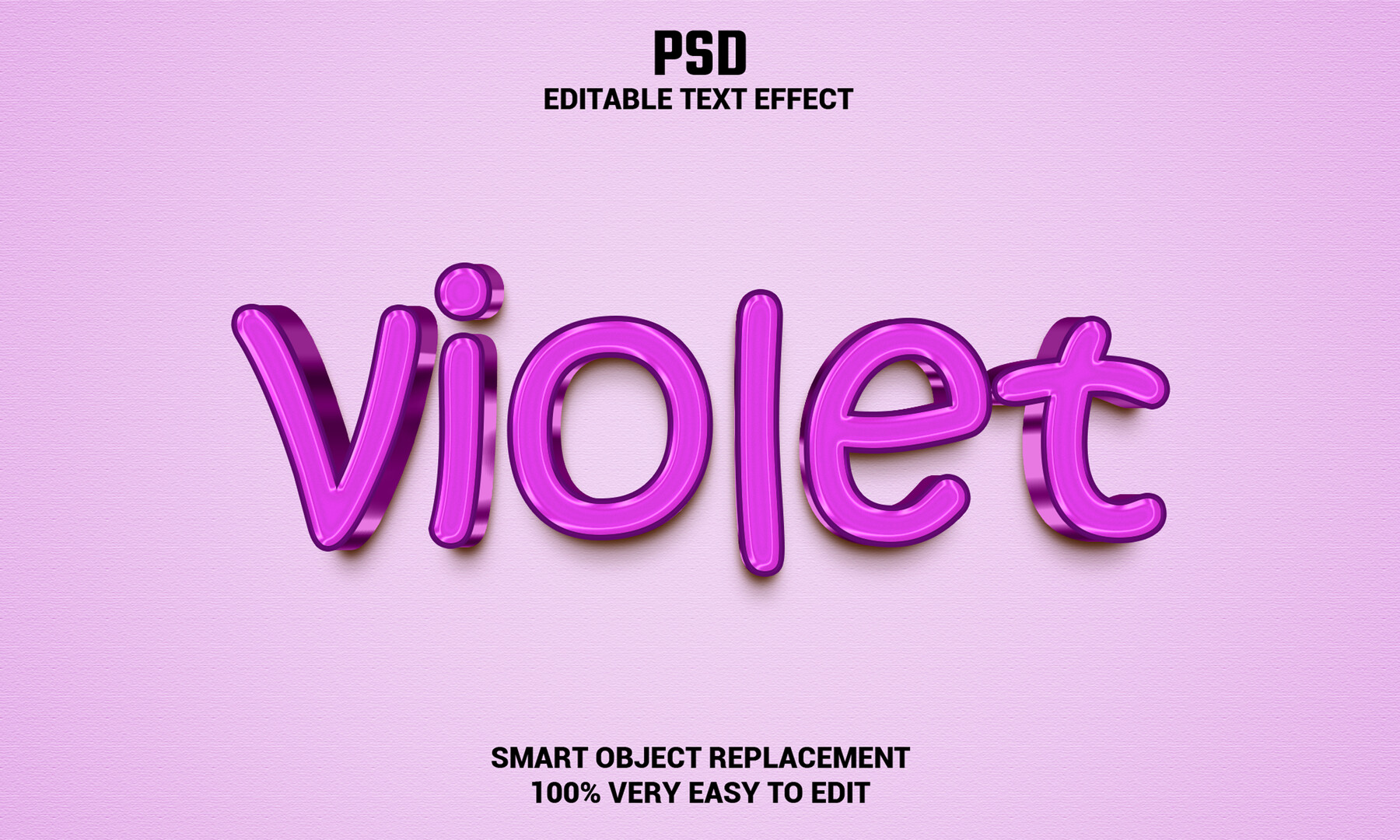 ArtStation - 3D Violet. PSD fully editable text effect. Layer style PSD ...