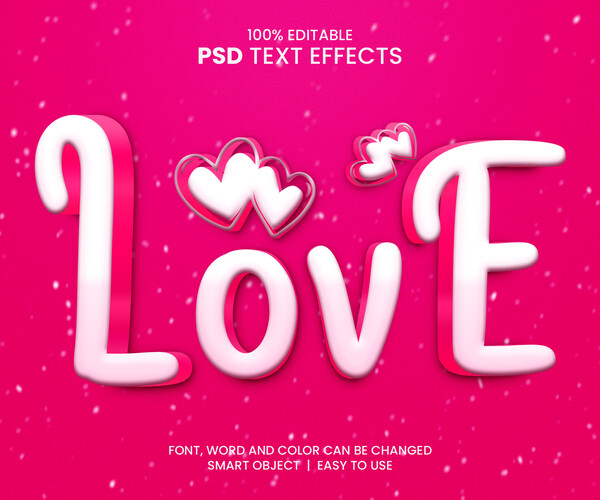 ArtStation - Love PSD fully editable text effect. Layer style PSD ...
