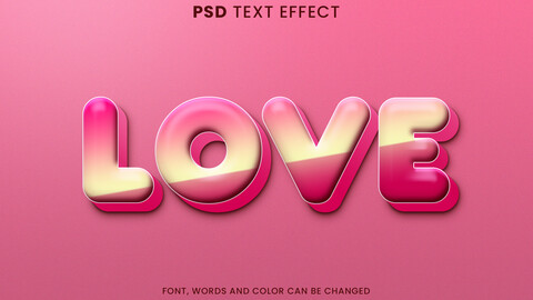 ArtStation - Love PSD fully editable text effect. Layer style PSD ...