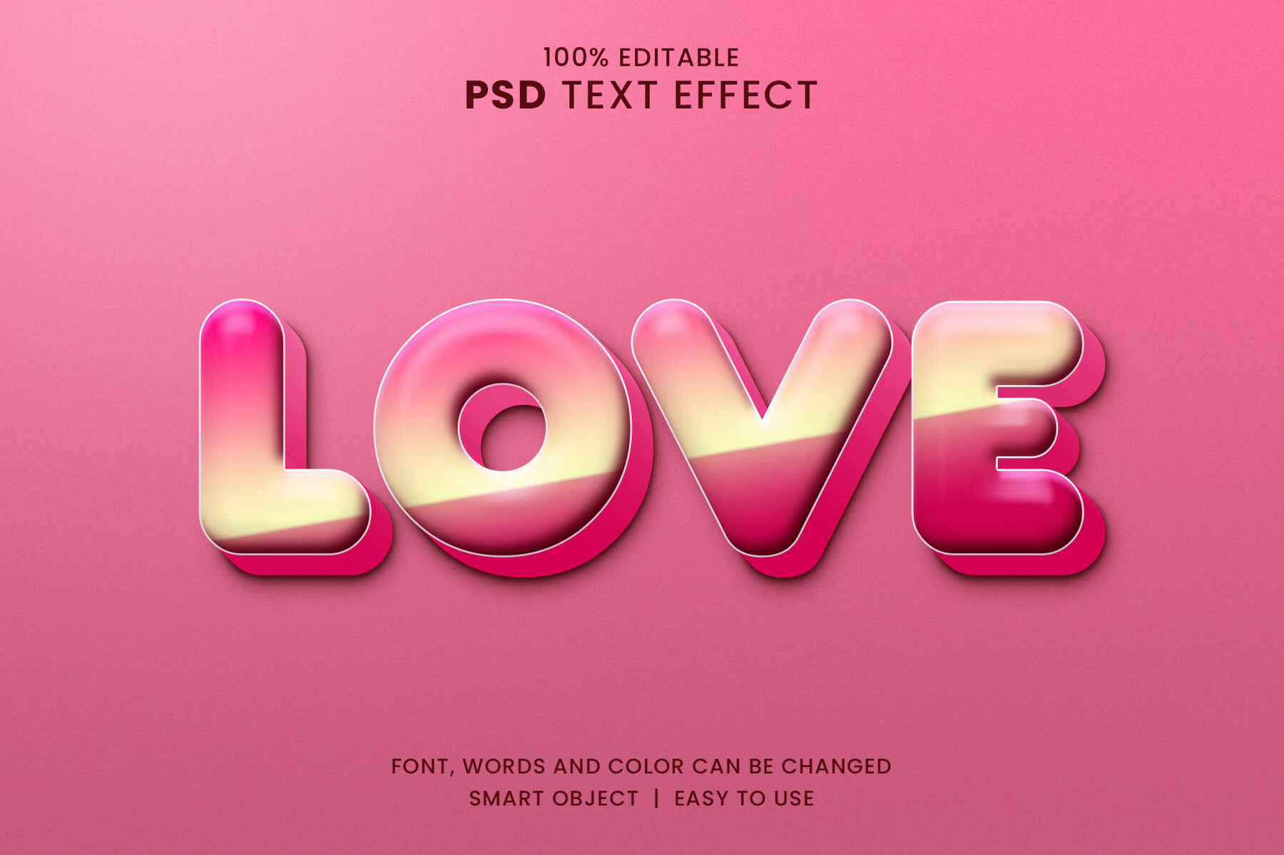 ArtStation - Love PSD fully editable text effect. Layer style PSD ...