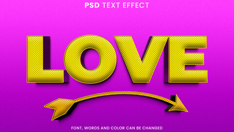 ArtStation - Love PSD fully editable text effect. Layer style PSD ...