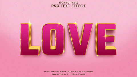 ArtStation - Love PSD fully editable text effect. Layer style PSD ...