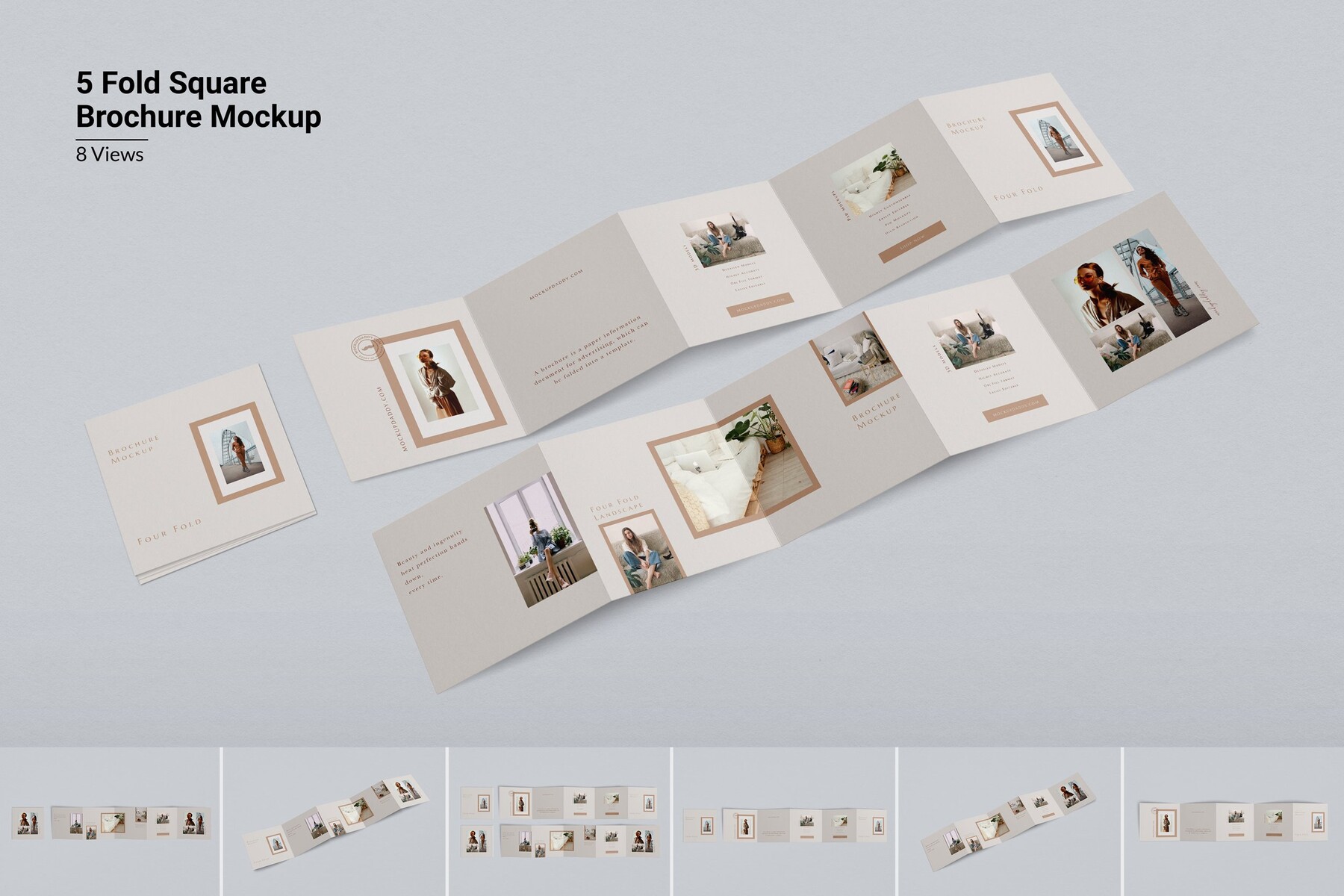 Mockupdaddy - 5 Fold Brochure Mockup