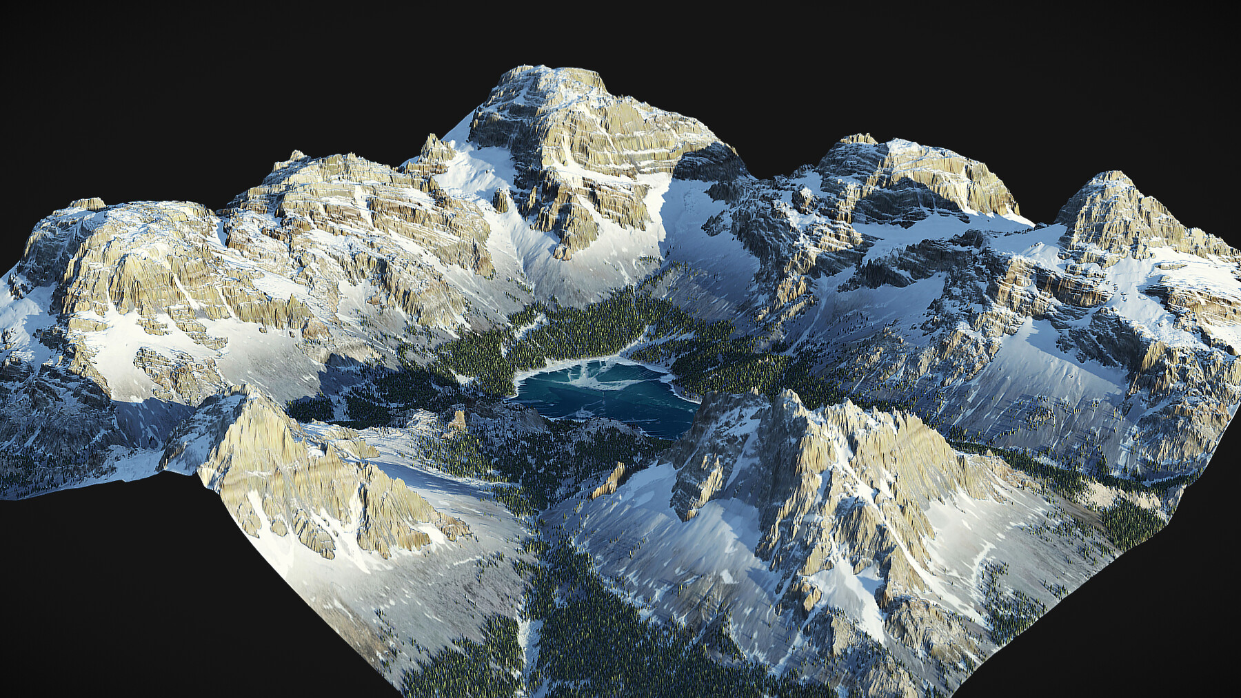 ArtStation - Winter Lake Mountains | Game Assets