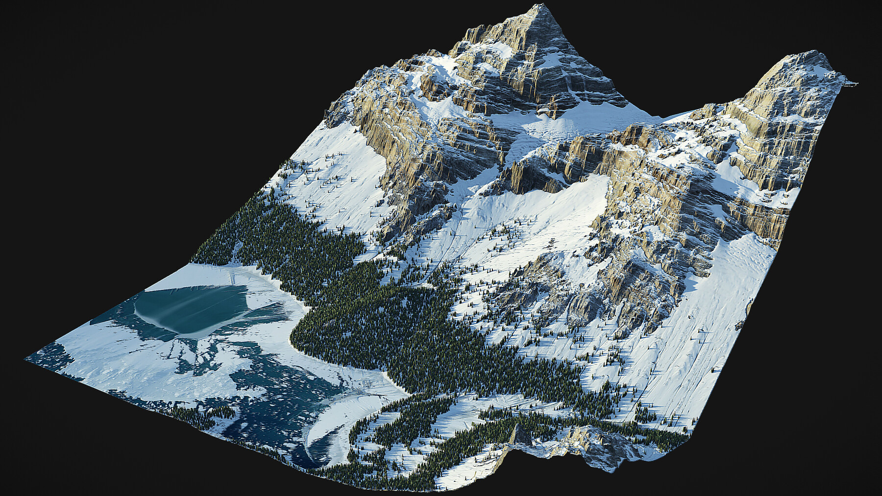 ArtStation - Winter Lake Mountains | Game Assets