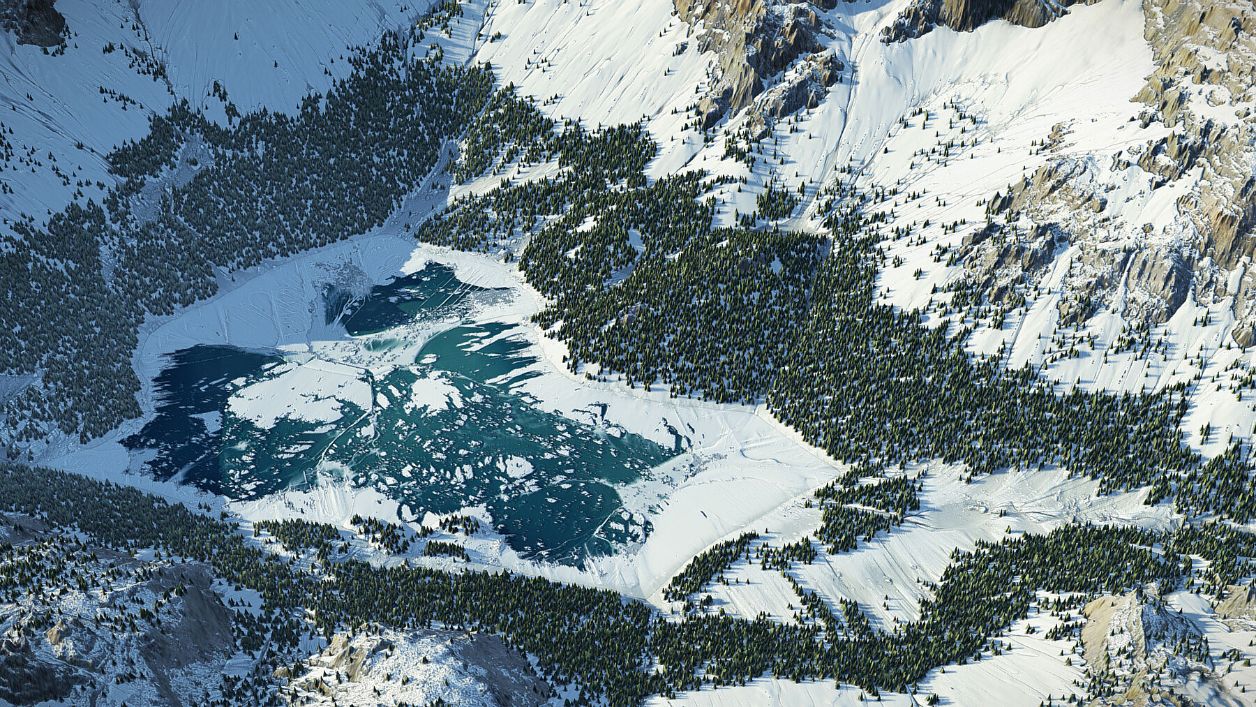 ArtStation - Winter Lake Mountains | Game Assets
