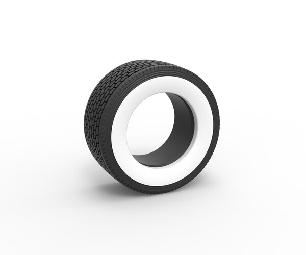 ArtStation - 3D printable Diecast Super single semi Whitewall tire ...