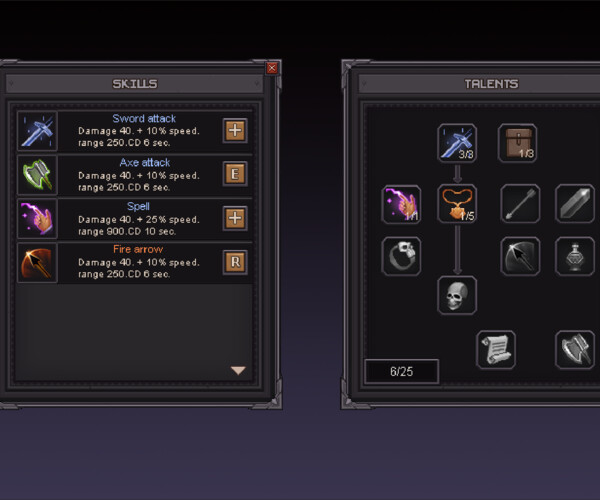 ArtStation - Dark Pixel UI | Game Assets