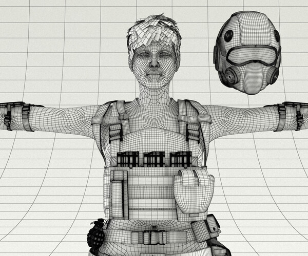 ArtStation - laos Game Female Soldier | Game Assets