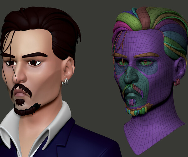 ArtStation - Stylized Male Character Head Model - Johnny | Resources