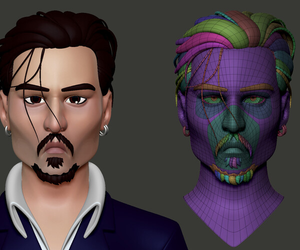 ArtStation - Stylized Male Character Head Model - Johnny | Resources