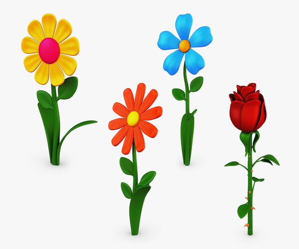 ArtStation - Cartoon Flower Collection volume 1 | Resources