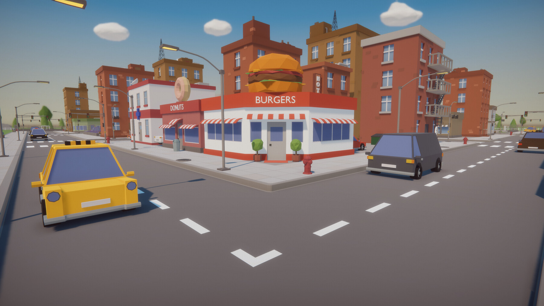 ArtStation - Low Poly Cartoon City - Asset for Unity 3D, Map and Models | Game Assets