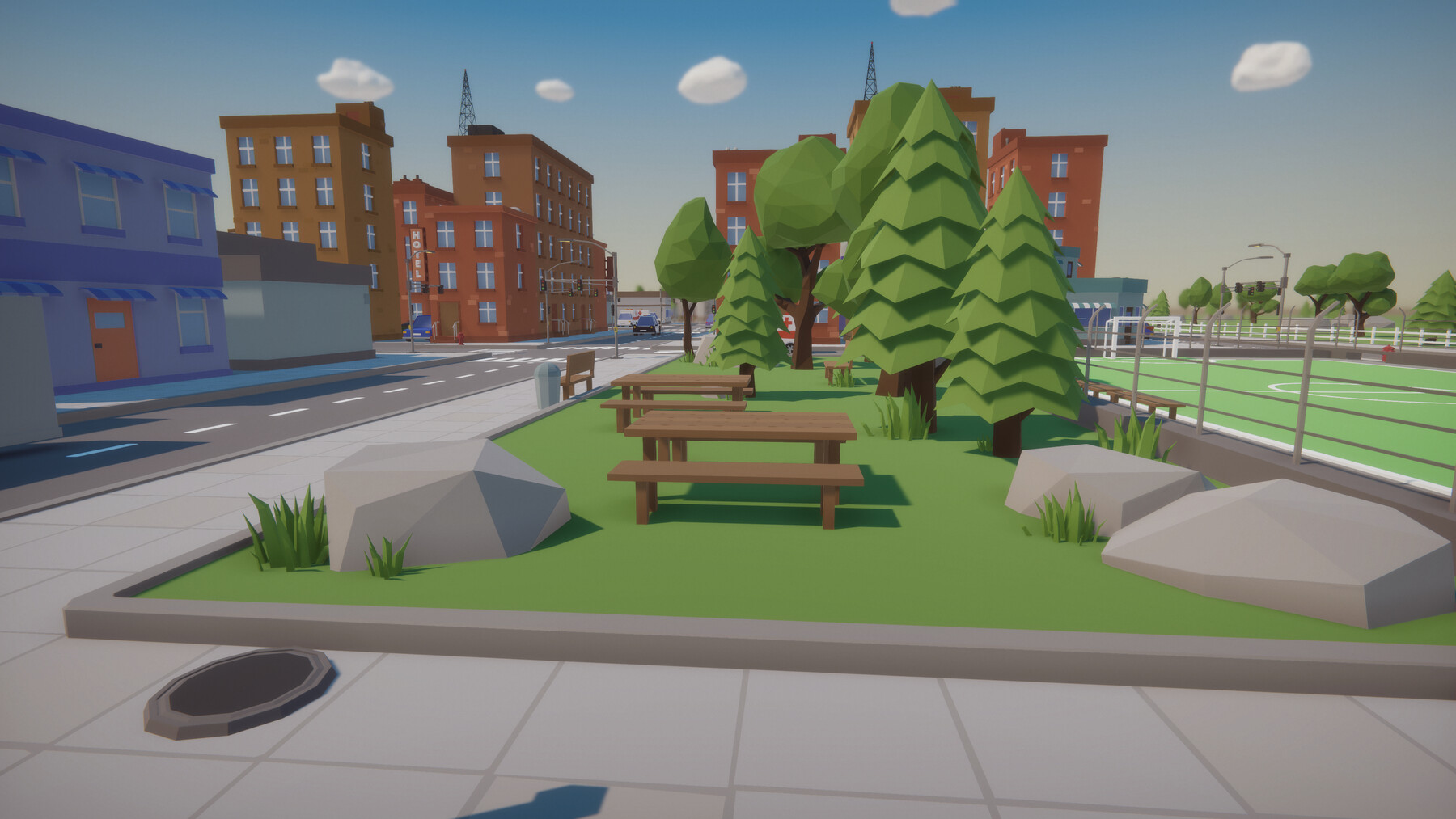 ArtStation - Low Poly Cartoon City - Asset for Unity 3D, Map and Models | Game Assets