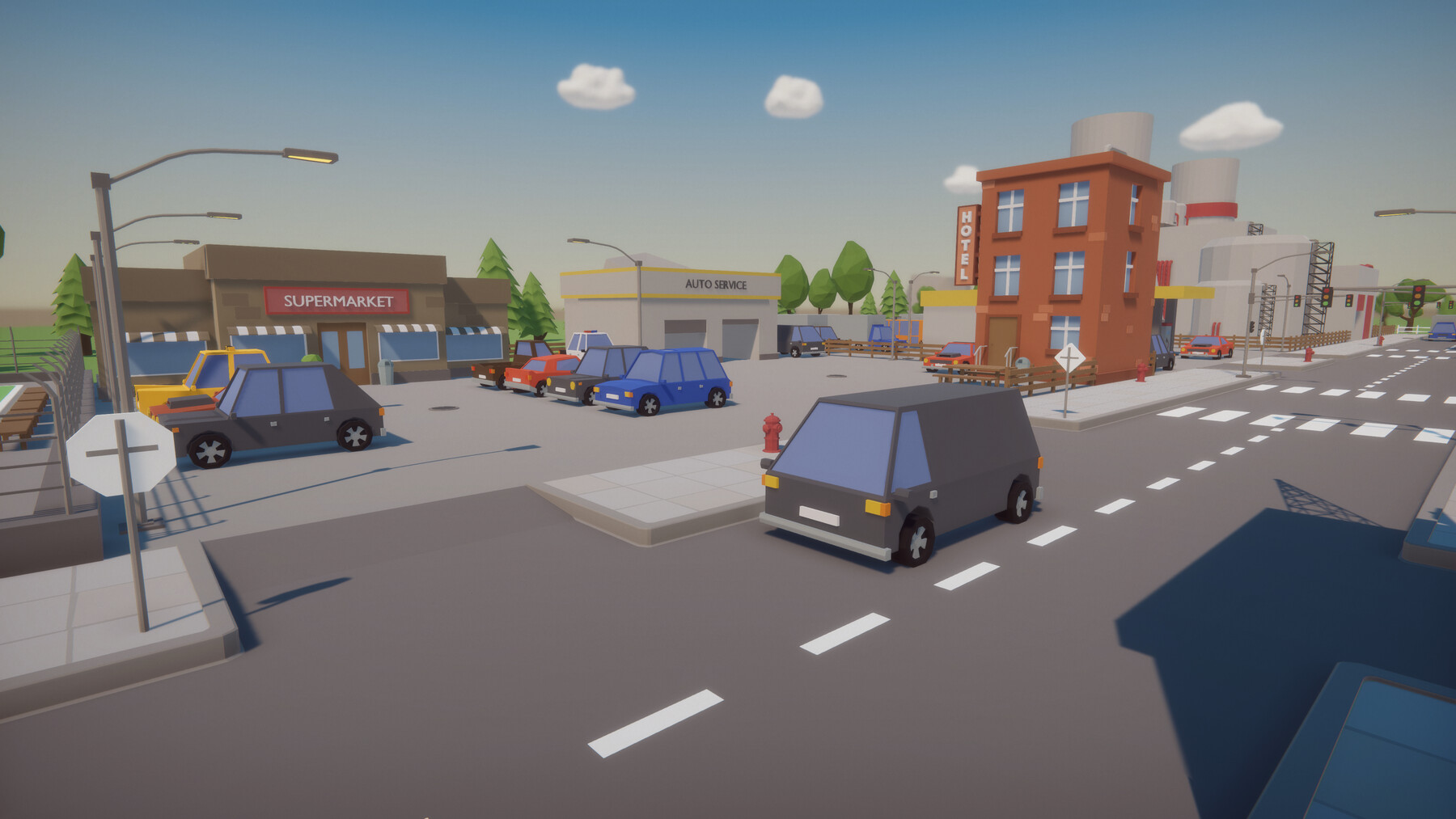ArtStation - Low Poly Cartoon City - Asset for Unity 3D, Map and Models | Game Assets