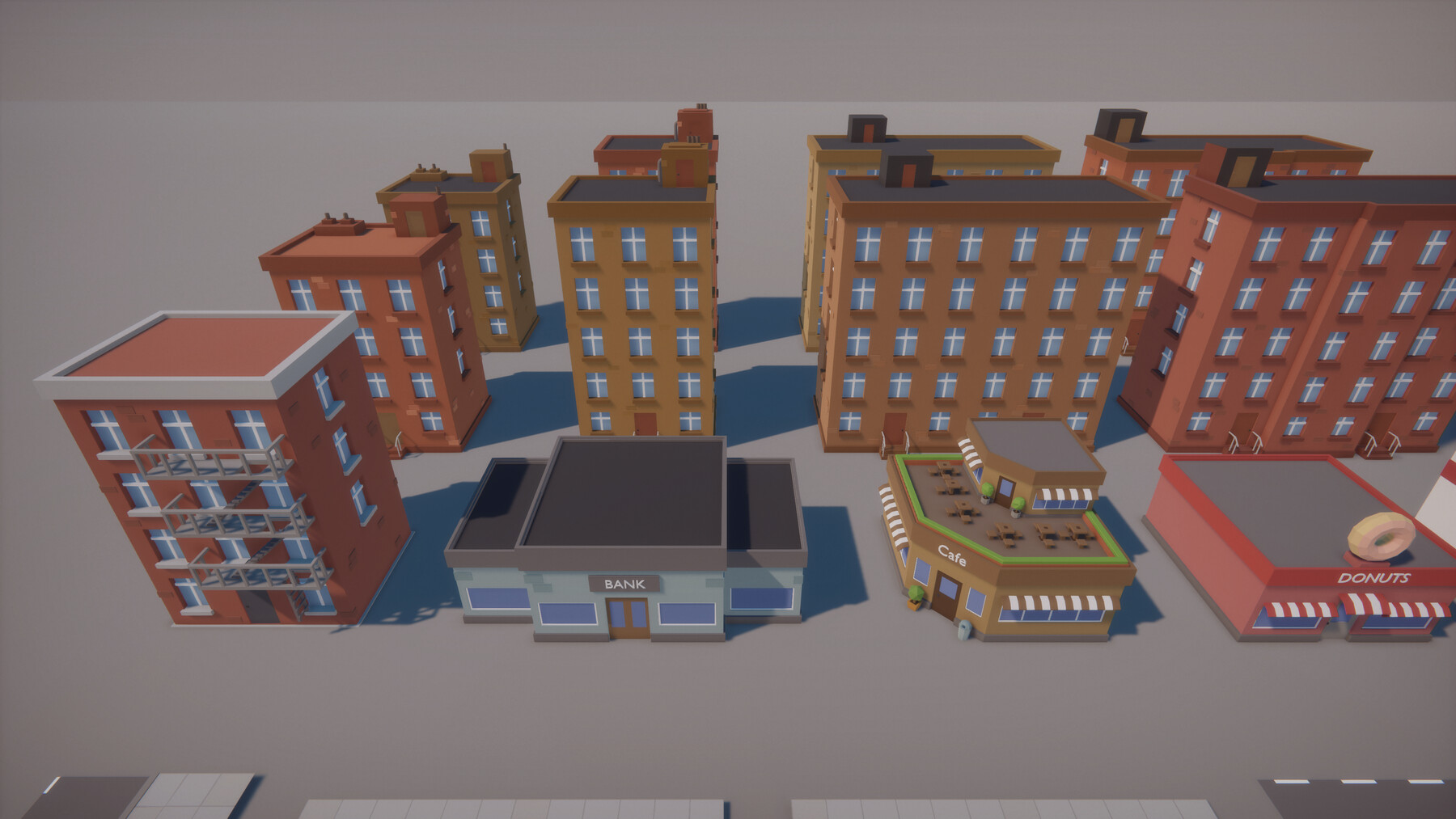 ArtStation - Low Poly Cartoon City - Asset for Unity 3D, Map and Models | Game Assets